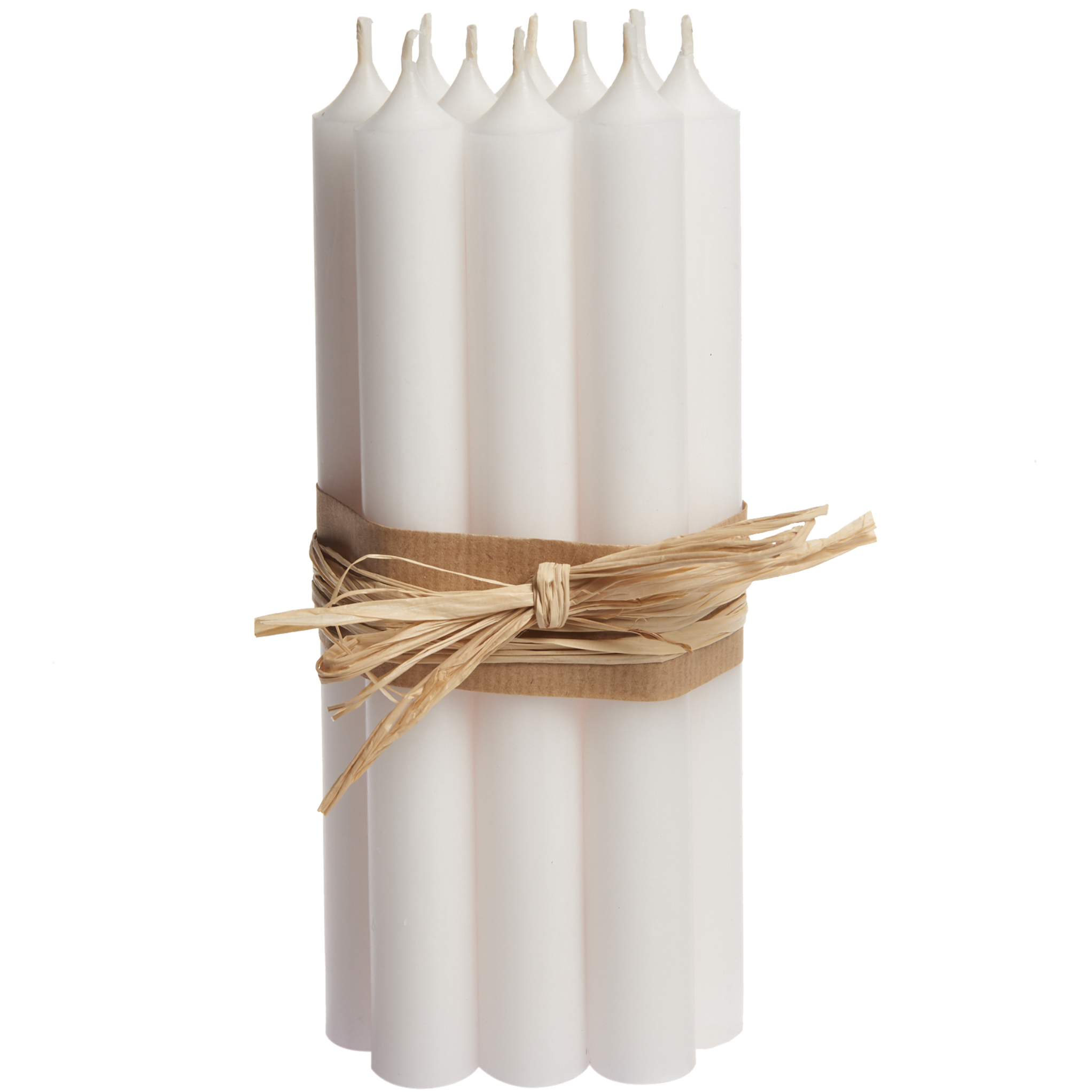 25-White , Tall Dinner Candles — Plaristo of Rye